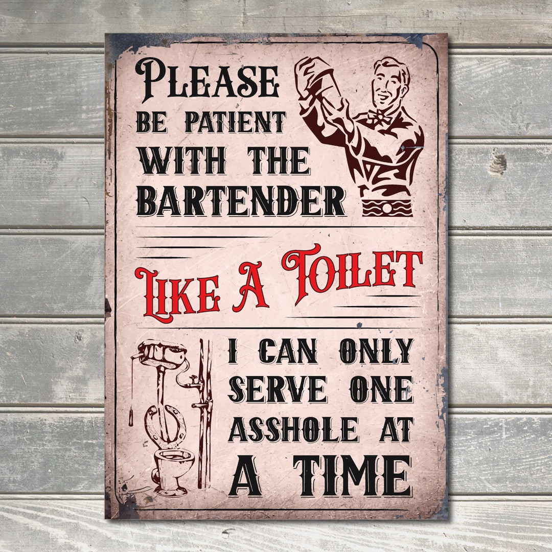 Bartender Sign Funny Bar Sign Man Cave Decor Vintage Pub Sign Metal ...
