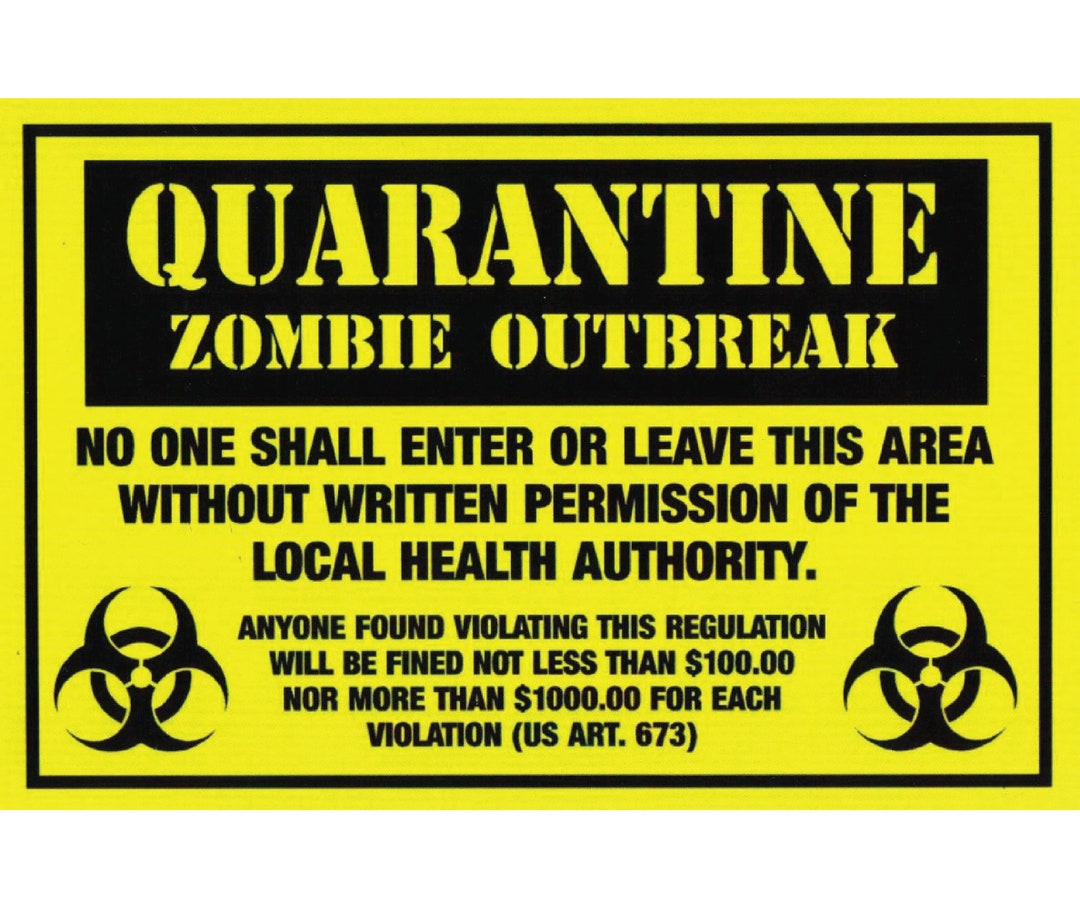 QUARANTINE ZOMBIE OUTBREAK Retro Metal Sign Man Cave Bar Pub Plaque ...