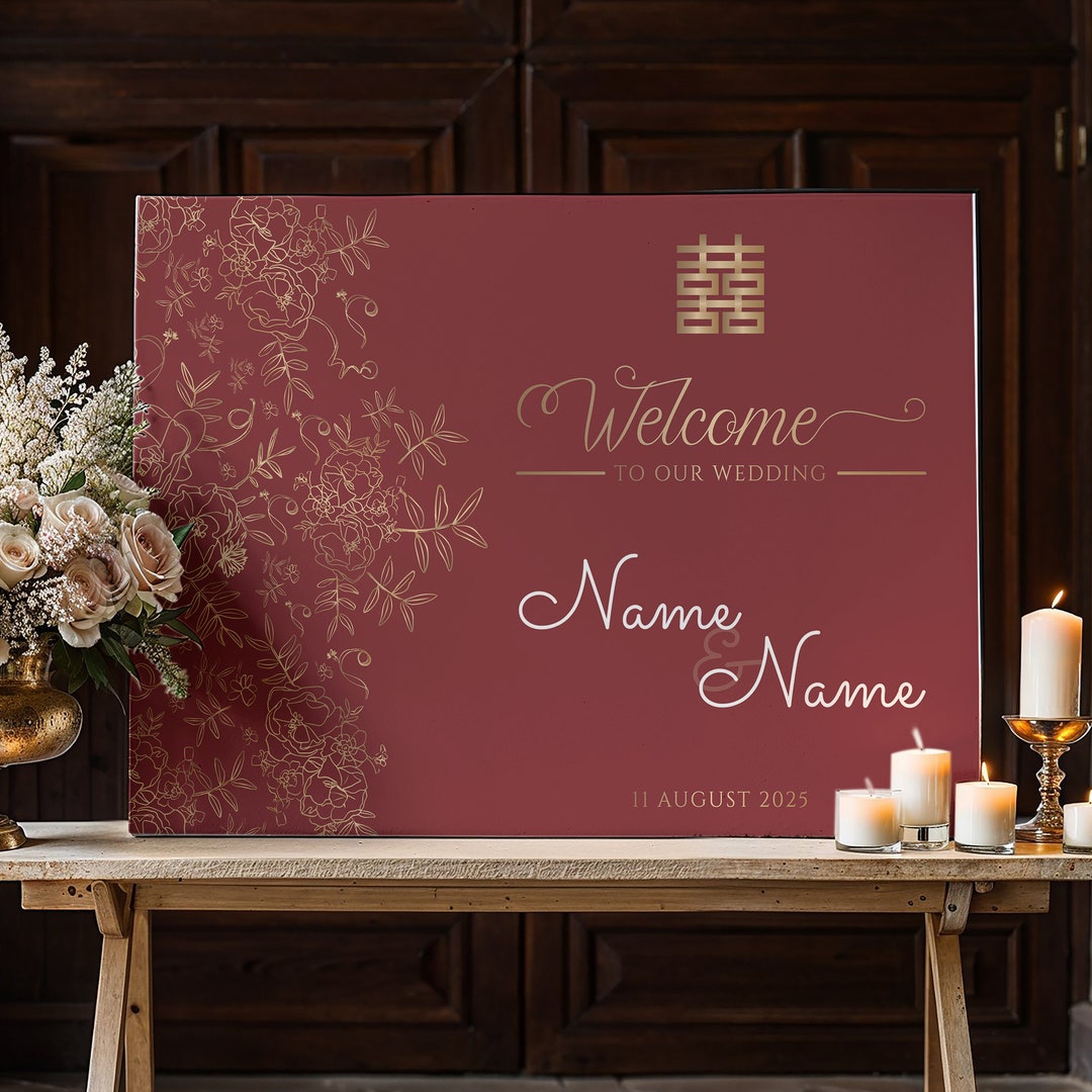 Chinese Wedding Welcome Sign, Vietnamese Tea Ceremony, A1, A2, A3 or A4 ...