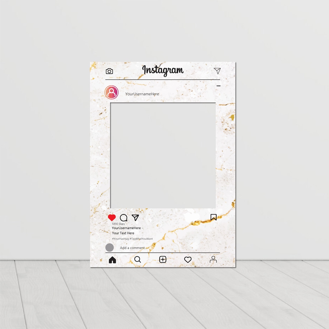 CUSTOMISABLE INSTAGRAM FRAME Personalised Marble Effect Instagram ...