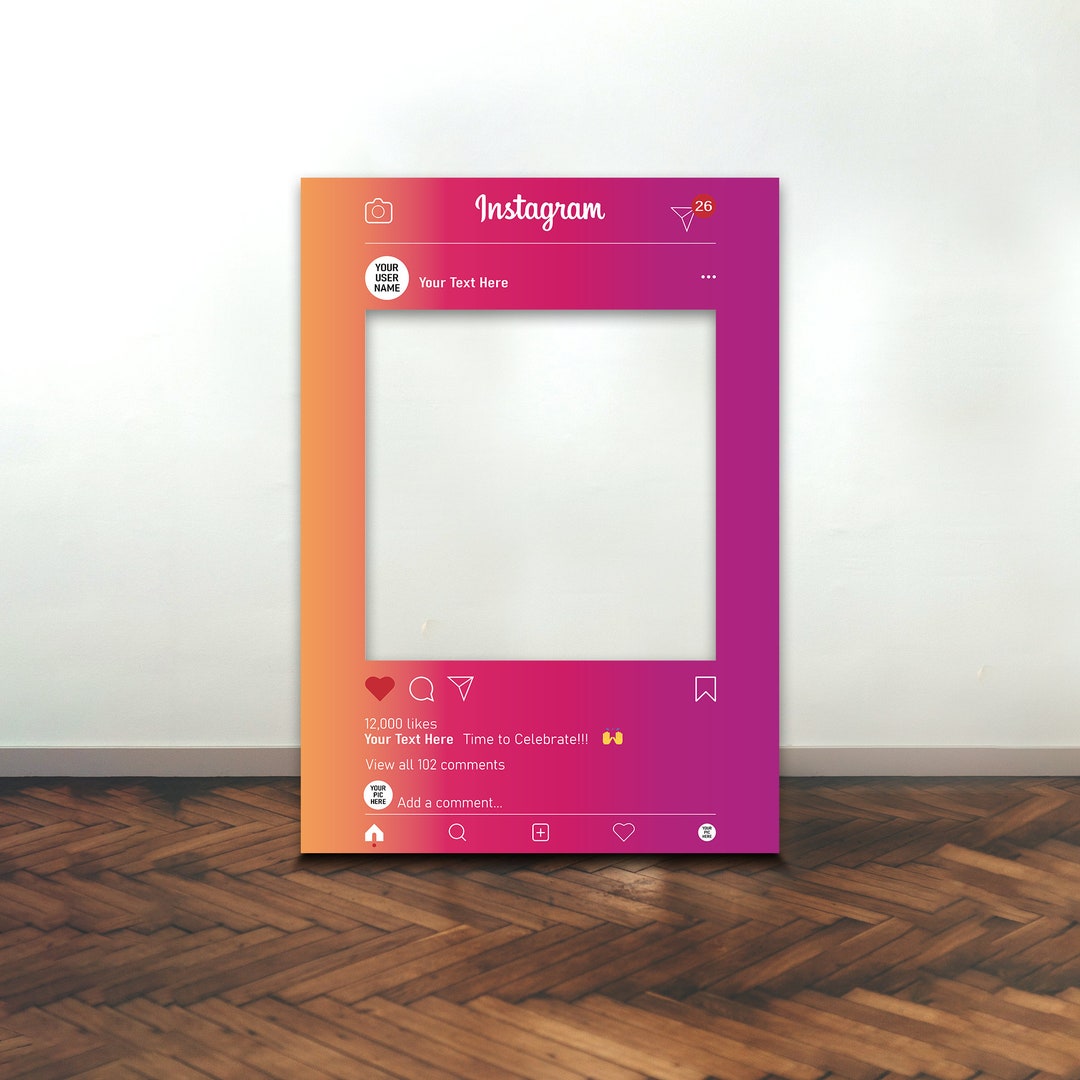 CUSTOMISABLE INSTAGRAM FRAME Personalised Gradient Instagram Selfie ...