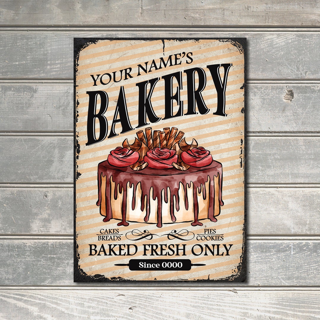 PERSONALISED Bakery Sign Bake Shop Decor Kitchen Gifts for Mother Metal ...