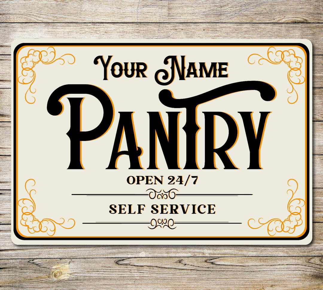 PERSONALISED Pantry Sign Metal Wall Door Signage Retro Tin Plaque ...