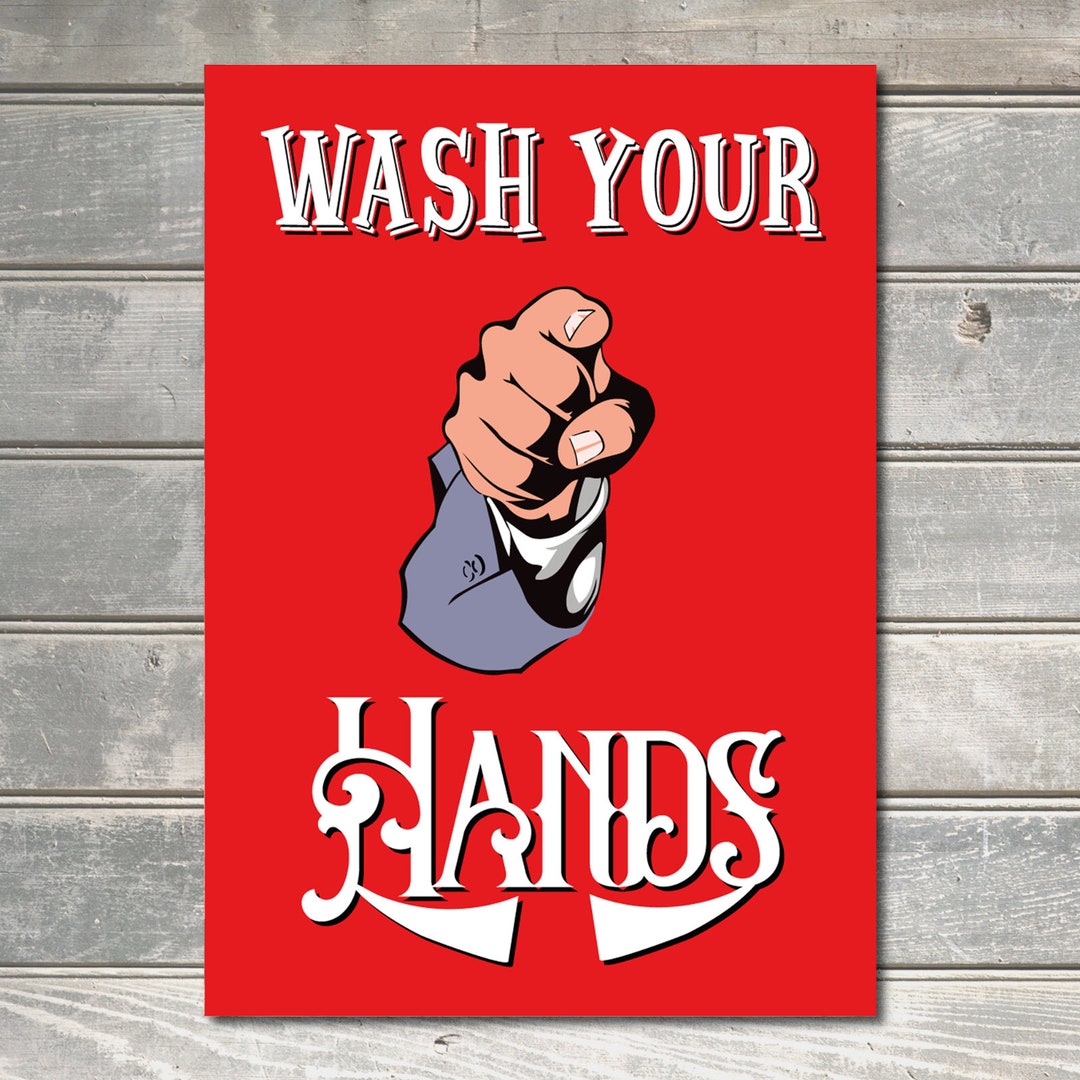 WASH YOUR HANDS Sign Vintage Style Hand Washing Sign Decor Gift Metal ...