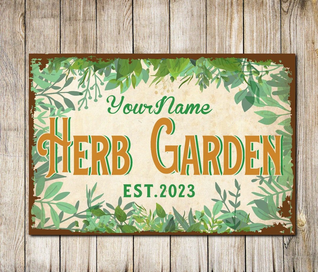 PERSONALISED Herb Garden Sign Back Yard Sign Gift Wall Art - Etsy