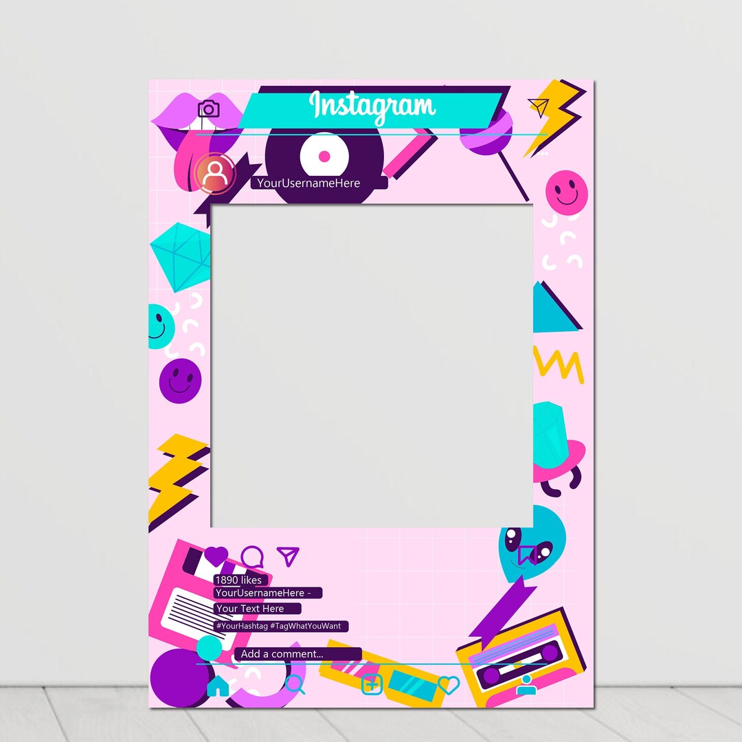 CUSTOMISABLE INSTAGRAM FRAME Personalised 90s Retro Instagram Selfie ...