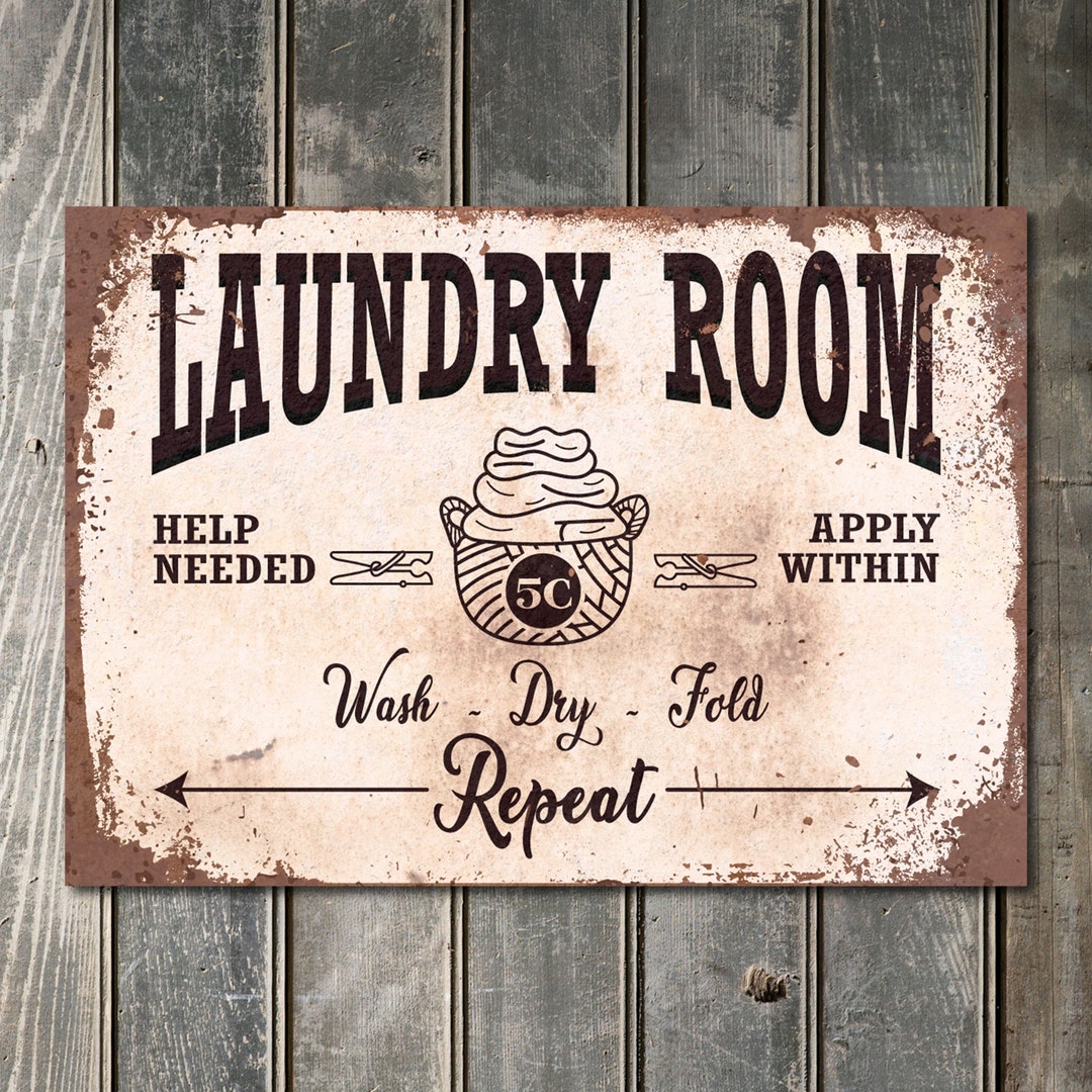 Laundry Room Sign Washing Clothes Laundrette Humorous Wallart Decor ...