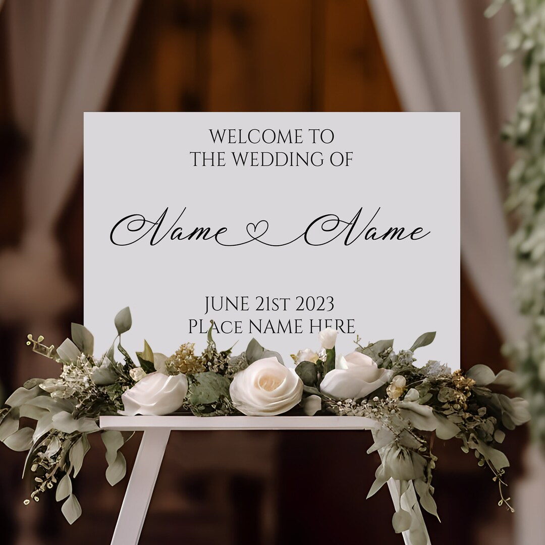 MINIMALIST Wedding Welcome Sign, A1, A2, A3 or A4, Simple Modern ...