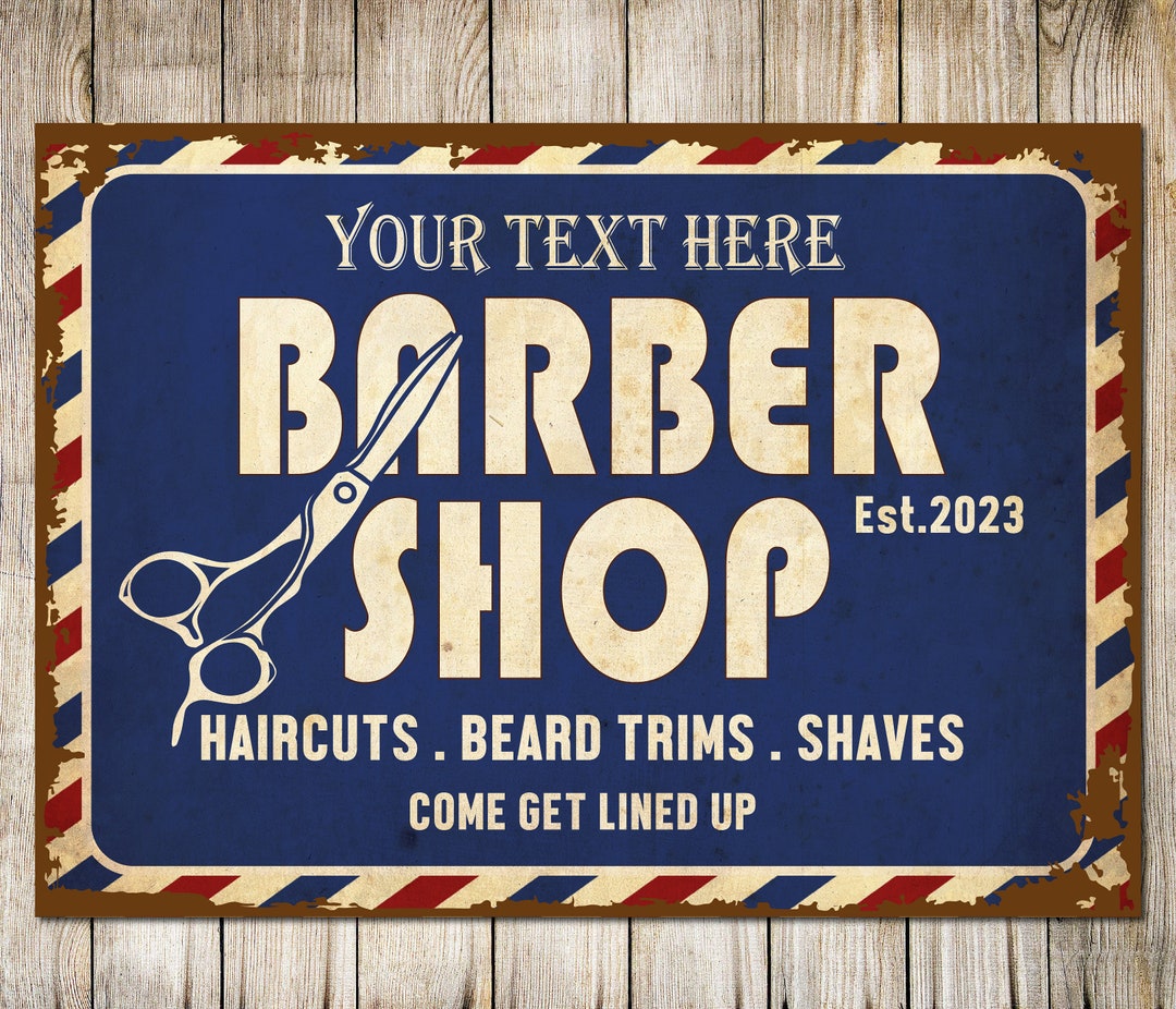 PERSONALISED Barber Shop Sign Haircut Beard Trim Shave Grooming Gifts ...