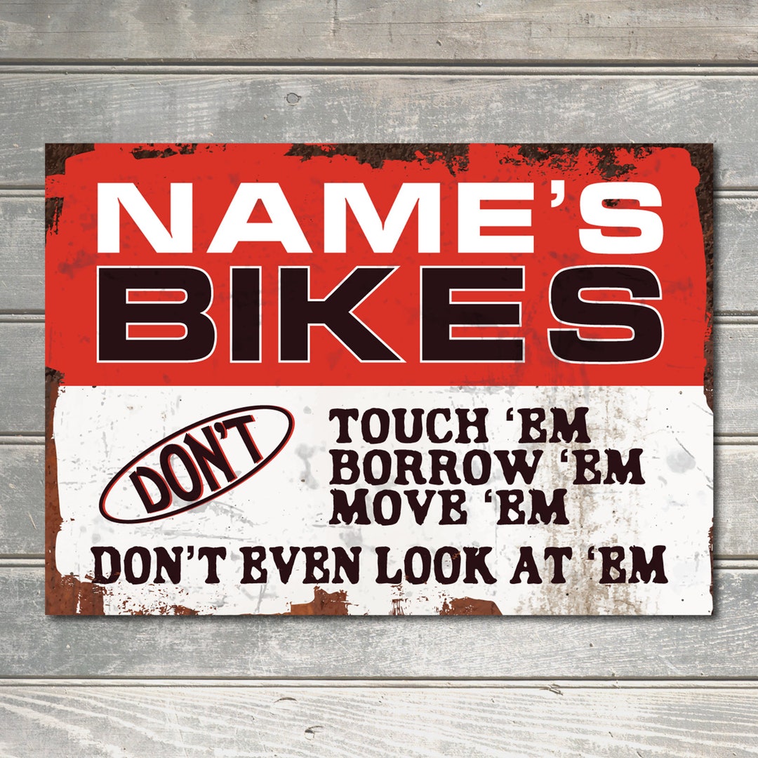 PERSONALISED Bike Rule Bicycle Custom Sign Garage Workshop - Etsy UK