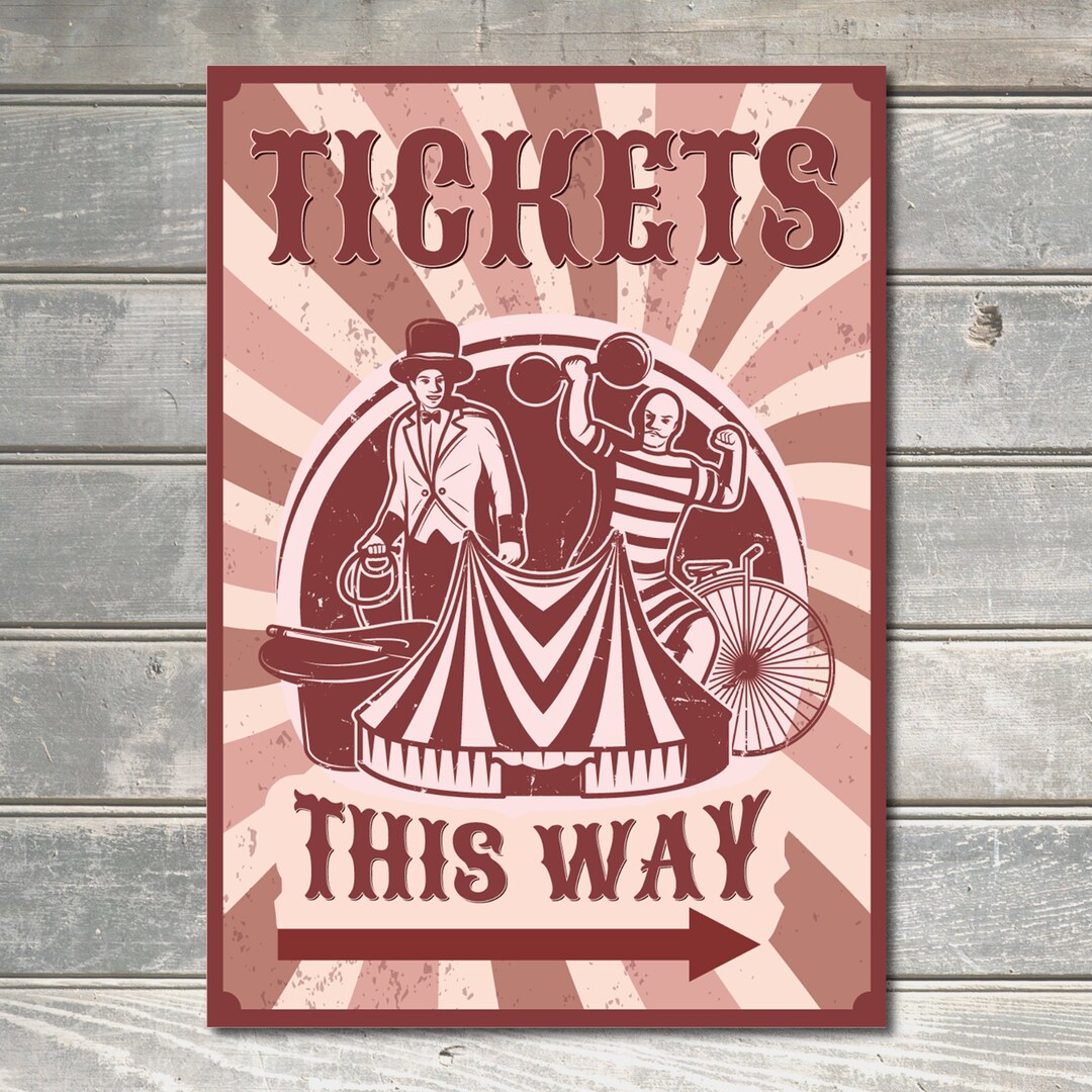 Circus Ticket Sign Vintage Circus House Circus Decor Circus Lover Metal ...