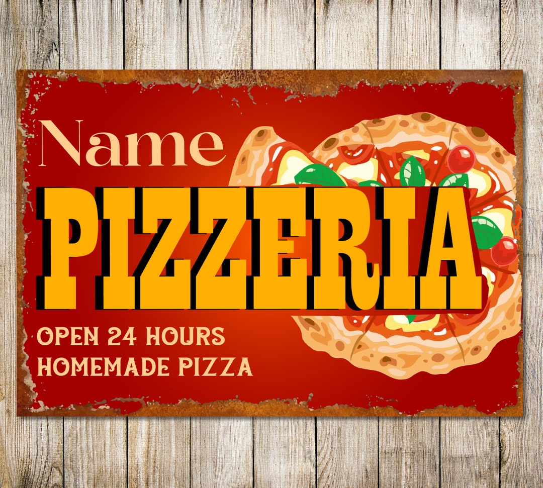 PERSONALISED Pizzeria Sign Metal Garden Pizza Oven Sign Custom Gift ...