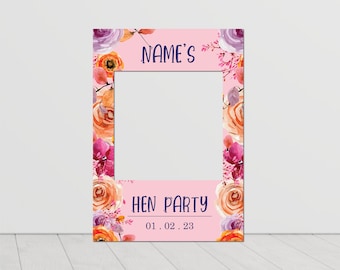 Hen Party Selfie Frame, Floral Hen Party Frame, Bridal Shower ...