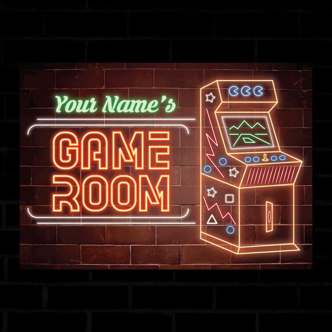 PERSONALISED Game Room Neon Effect Sign Game Logo Man Cave - Etsy