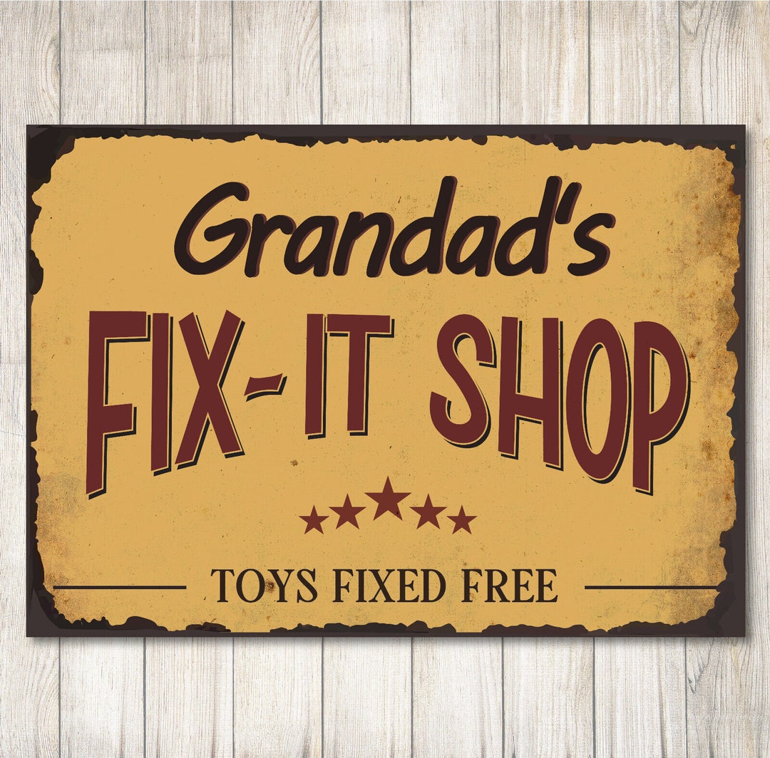 PERSONALISED Fix-it Shop Sign Shed Garage Man Cave Metal - Etsy