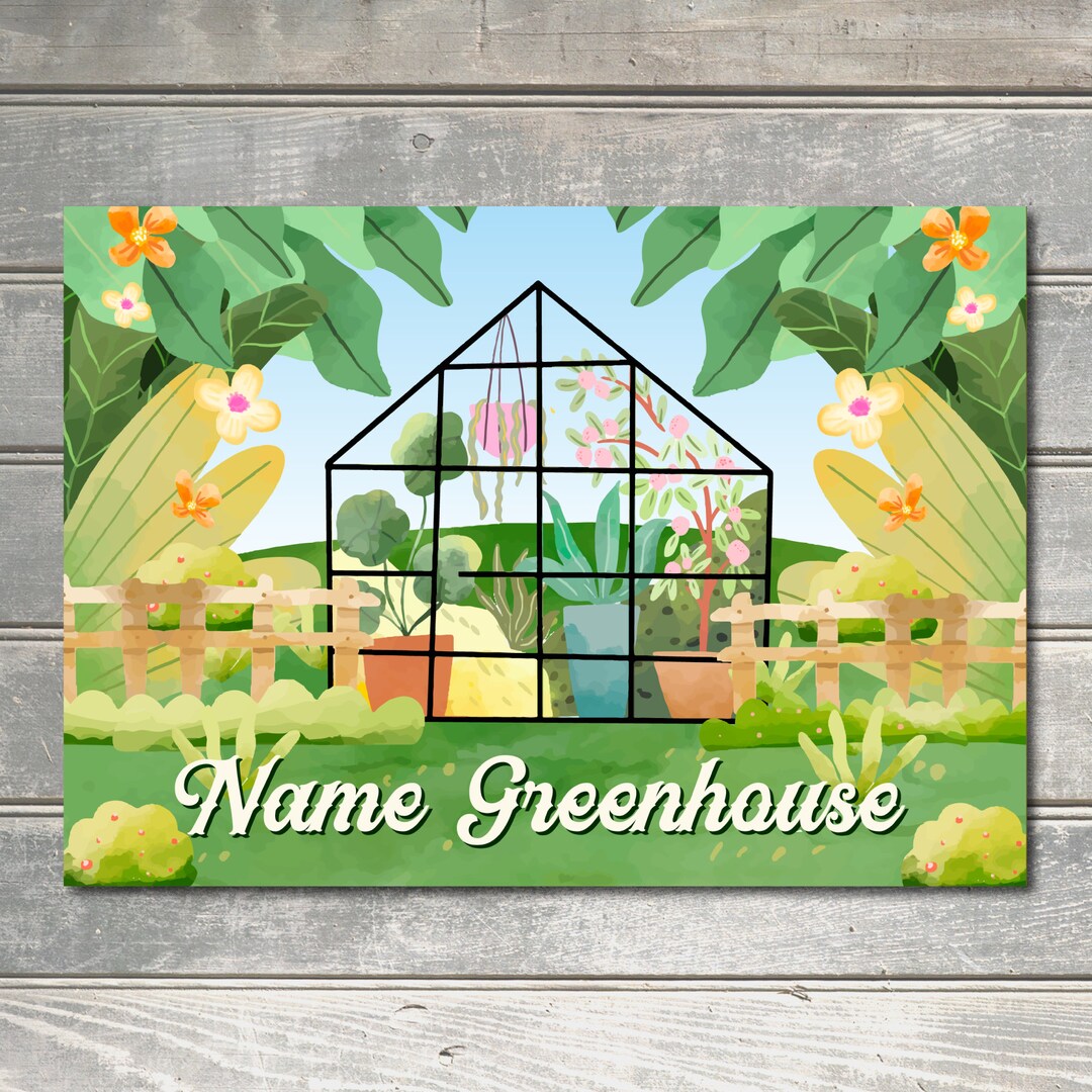 PERSONALISED Metal Greenhouse Sign Gardening Gift Allotment Shed Sign ...