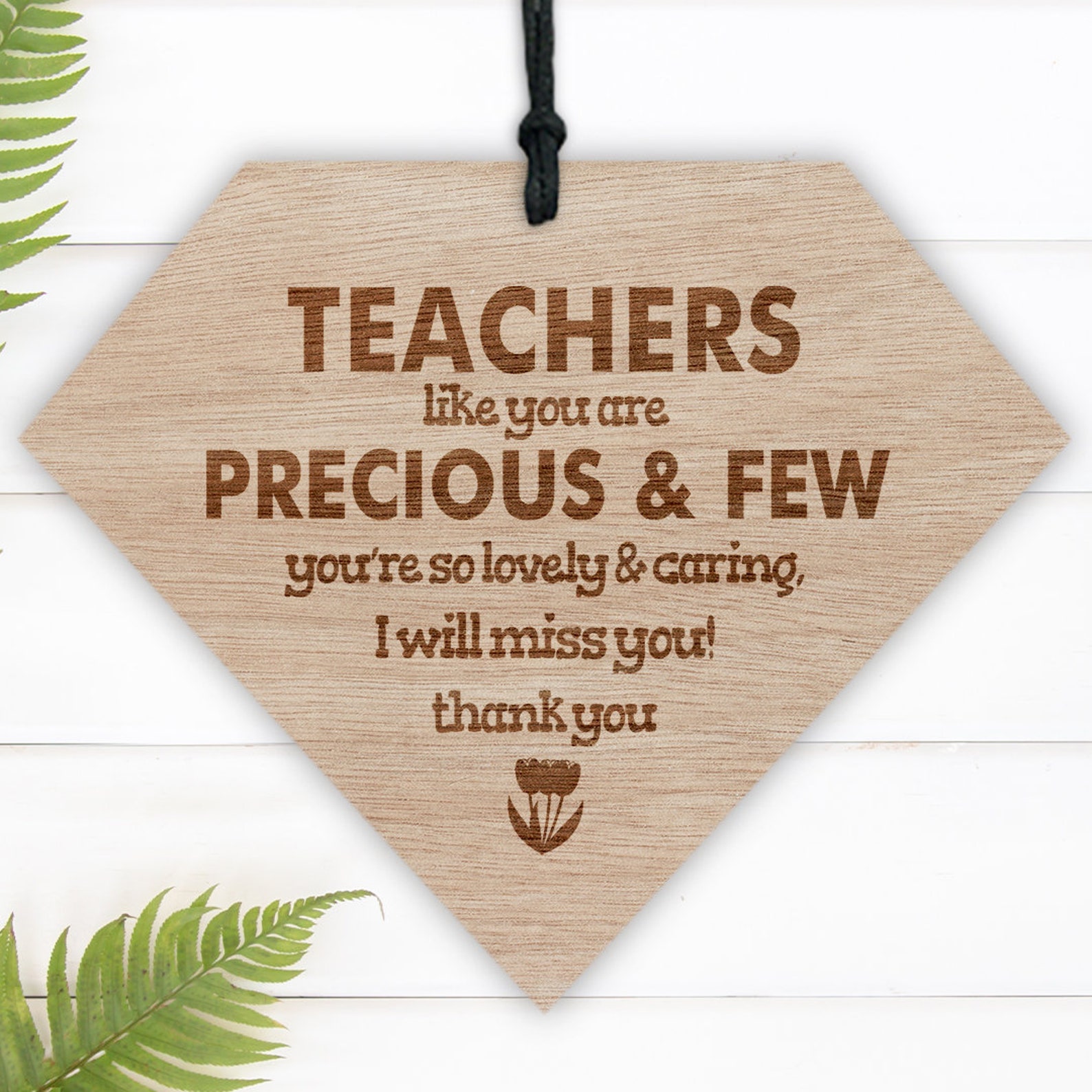 DE120 Engraved Teachers Are Precious Wooden Hanging Diamond | Etsy