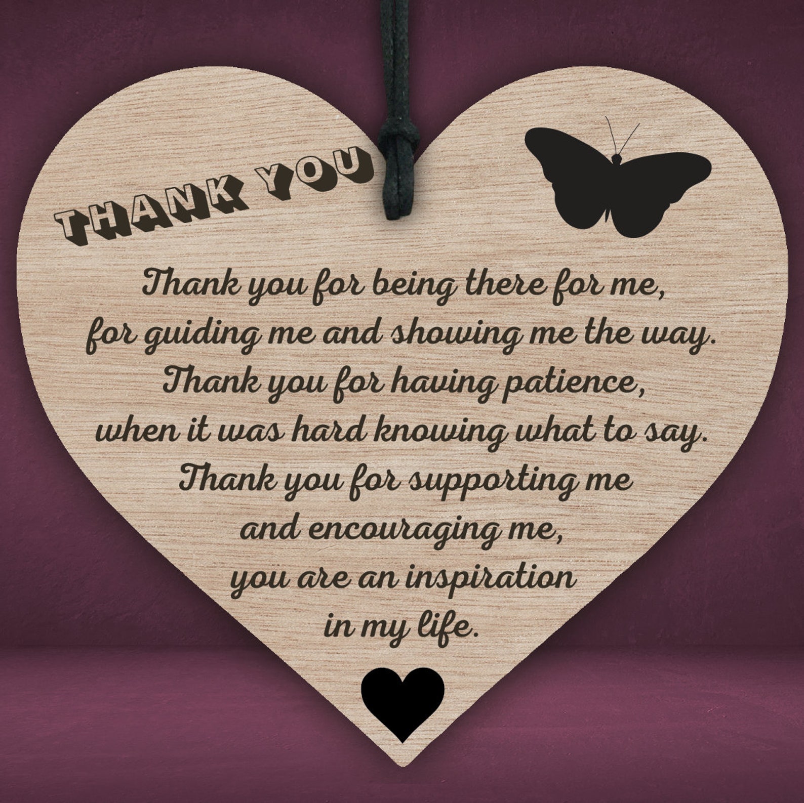 005 Thank You for Being There for Me Wooden Hanging Heart Love - Etsy UK