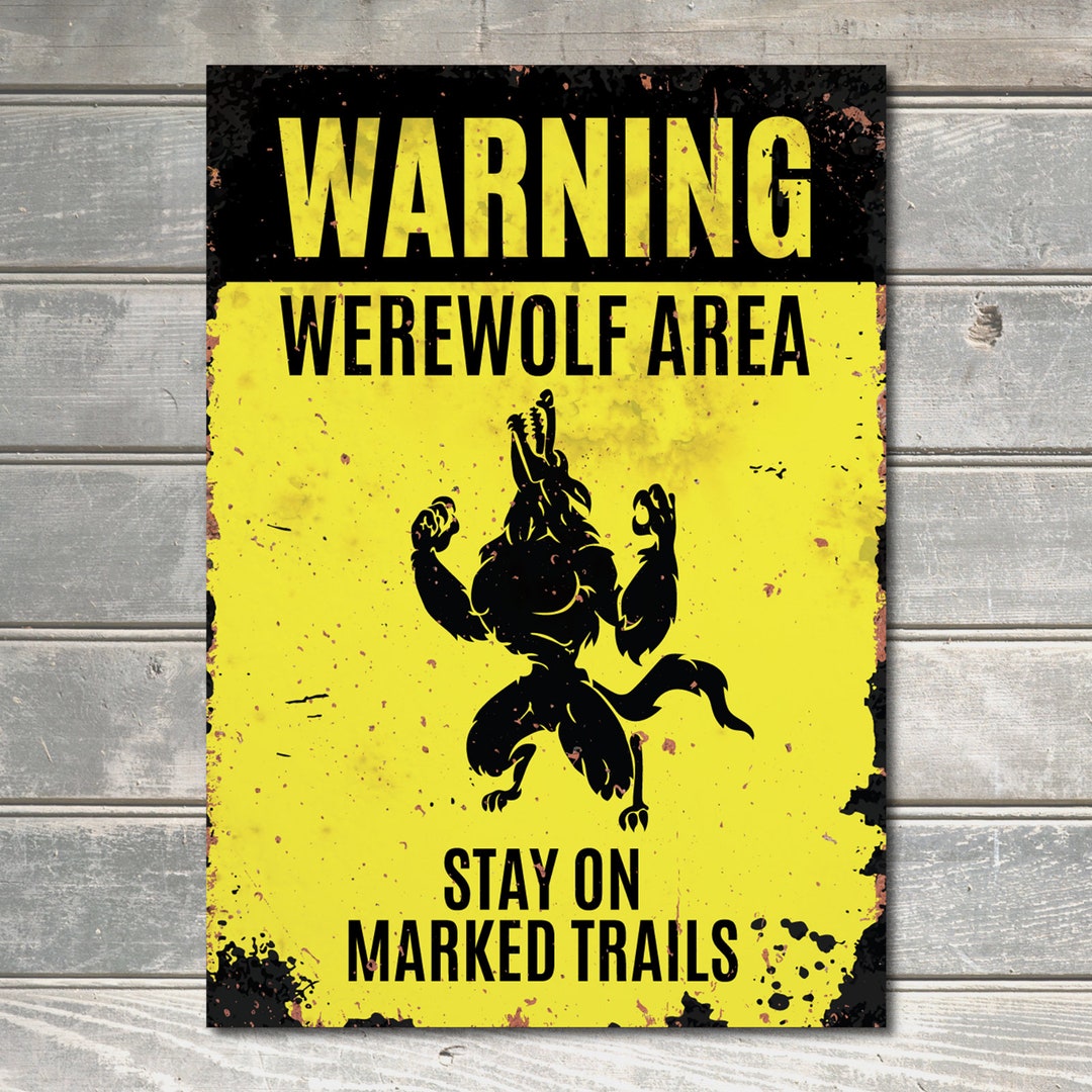 Werewolf Sign Howling Mythical Creature Halloween Monster Decor Metal ...