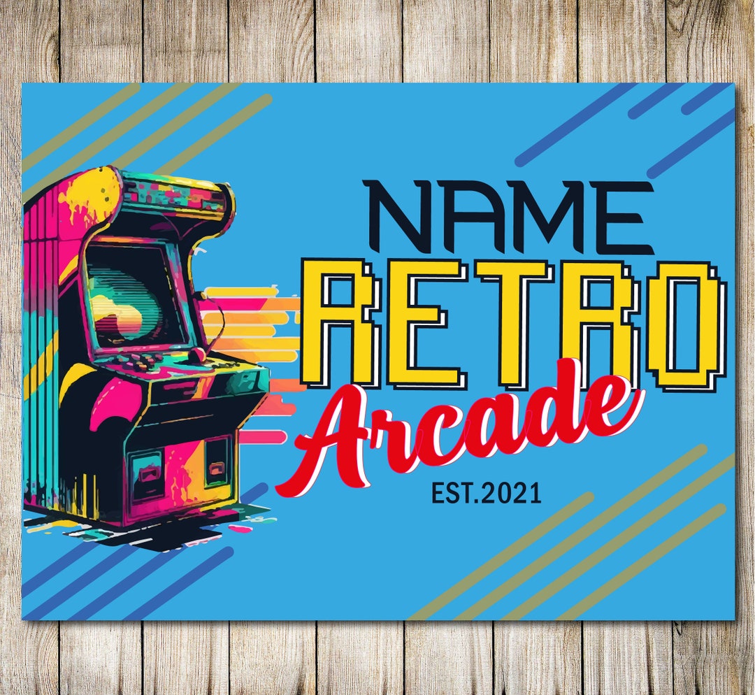 PERSONALISED Arcade Sign Computer Game Wall Decor Custom Vintage Metal ...