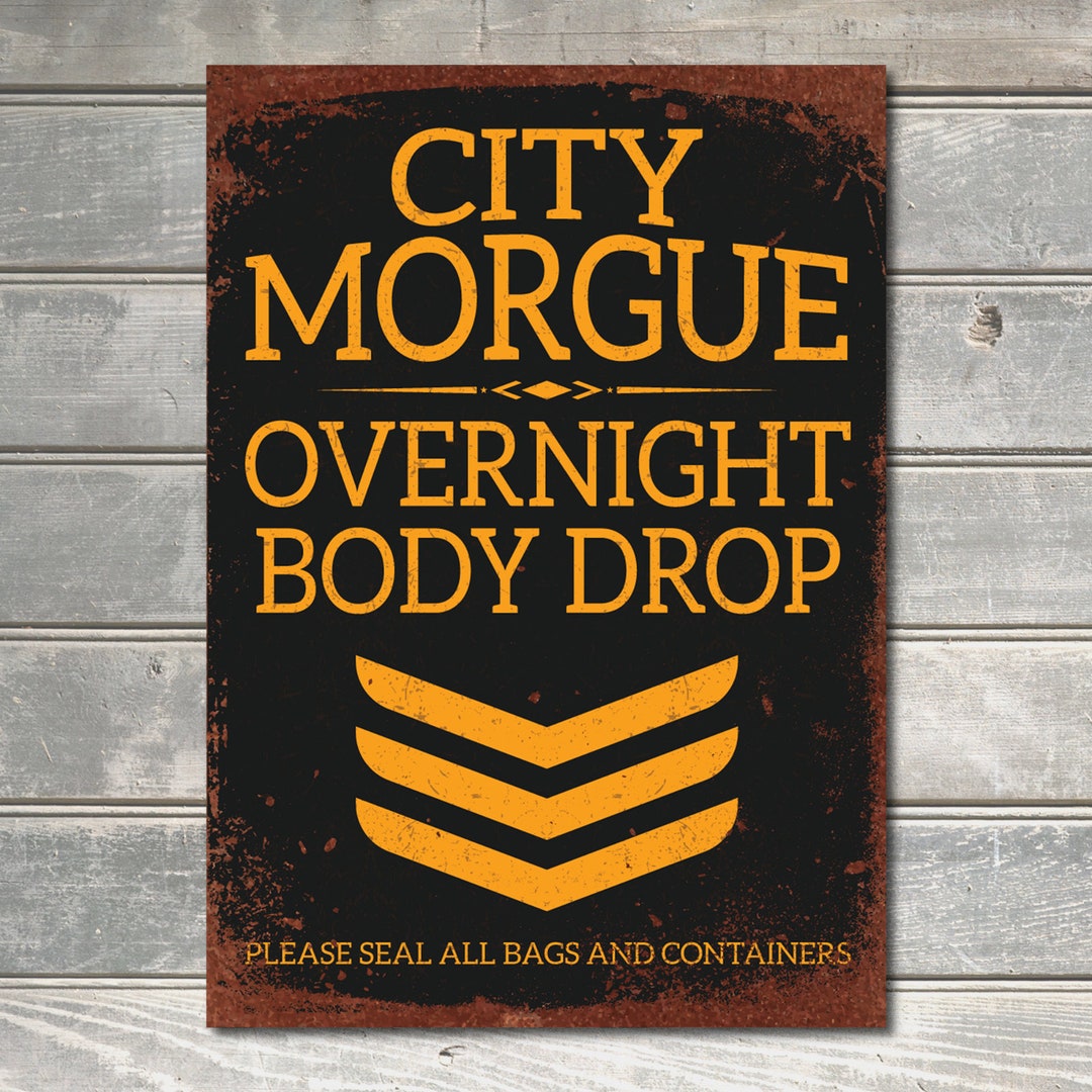 Funny City Morgue Sign Antiqued-style Vintage Design Decor Metal Plaque ...
