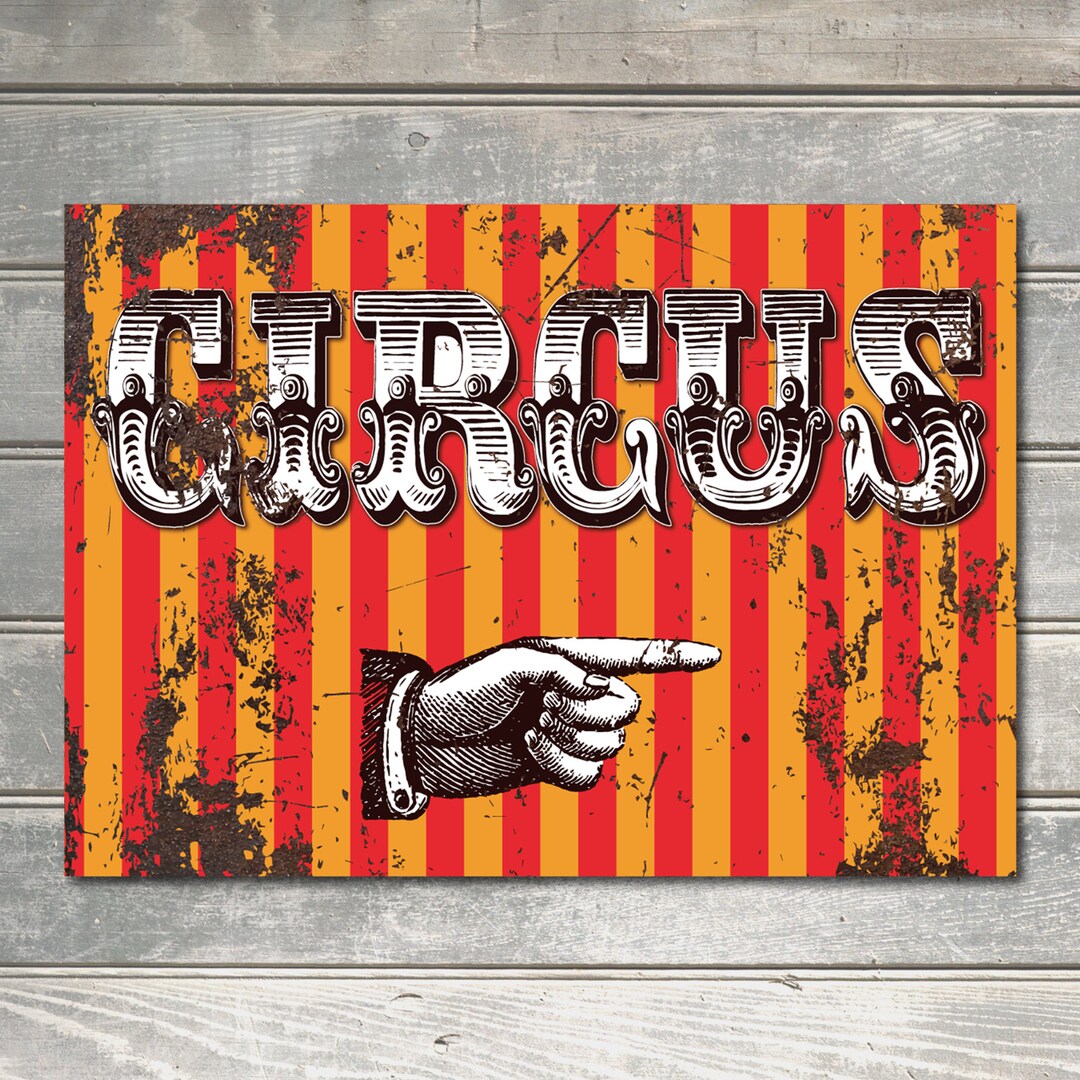 Circus Tin Vintage Effect Carnival Fairground Man Cave Metal Sign ...