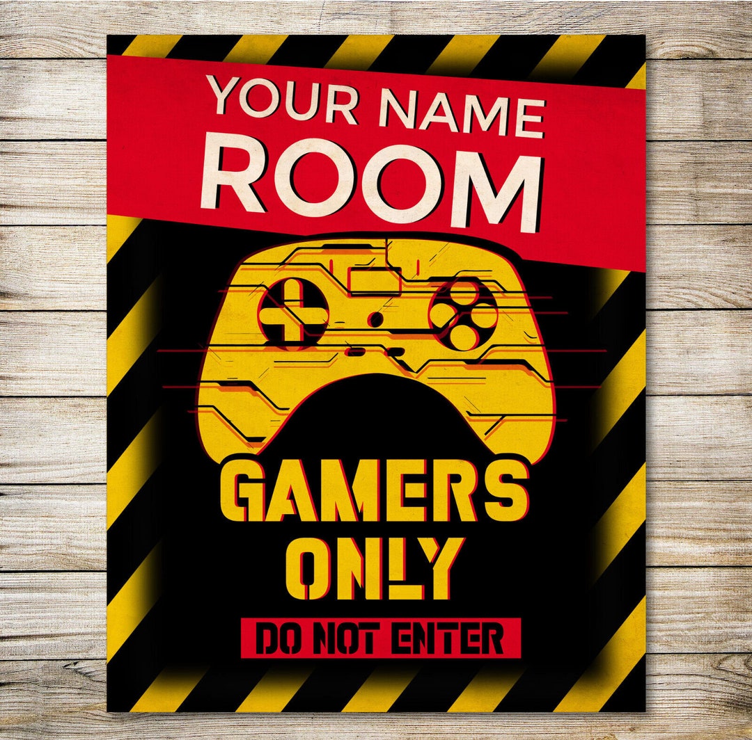 PERSONALISED Gamers Only Sign Door for Student or Teenager Room Den ...