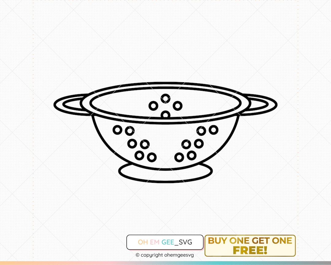 Colander Svg, Strainer Clipart, Colander Png, Strainer Dxf, Colander ...