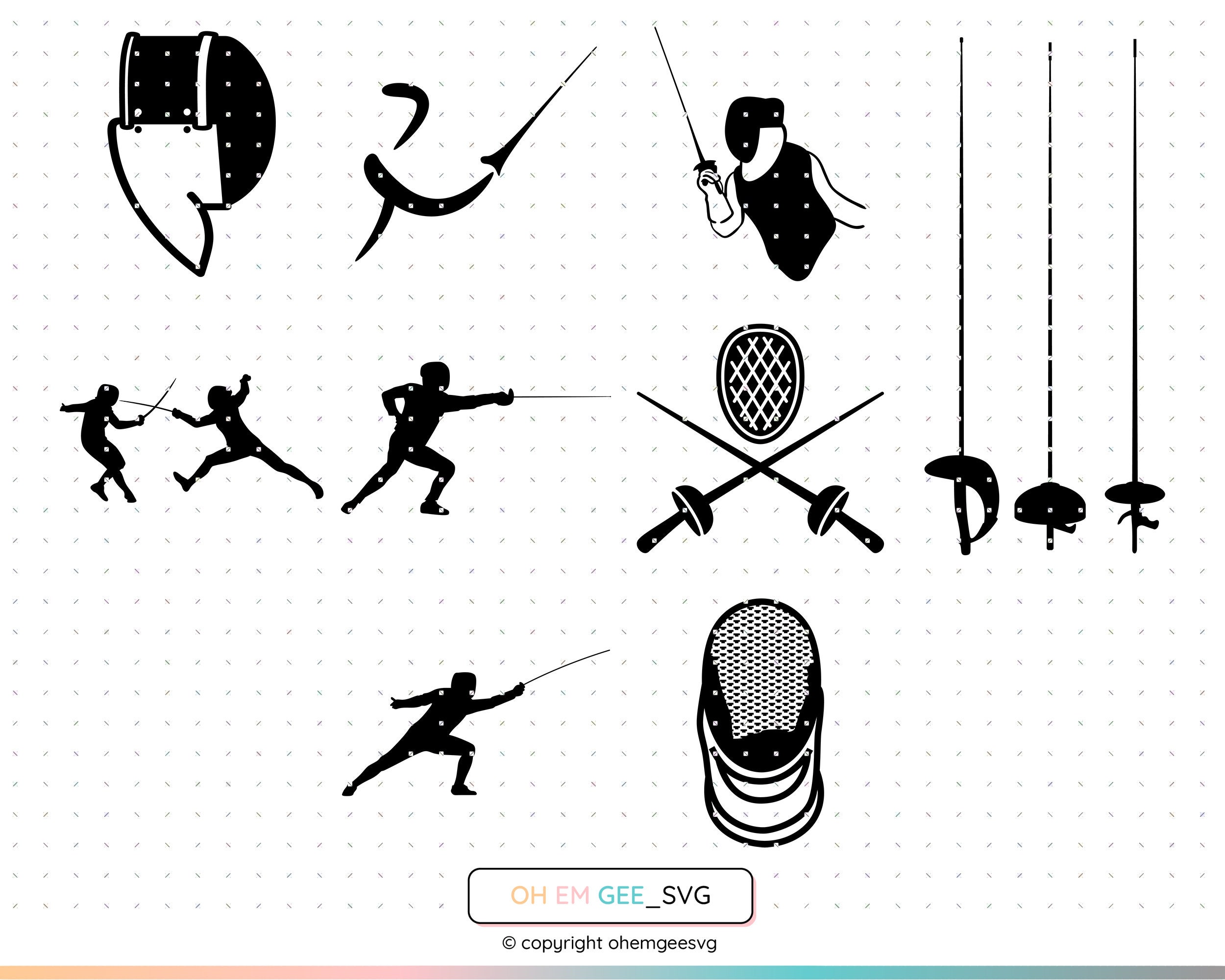 Fencing SVG Bundle, Fencing Svg, Sword Png, Foil Clipart, Epee Dxf ...