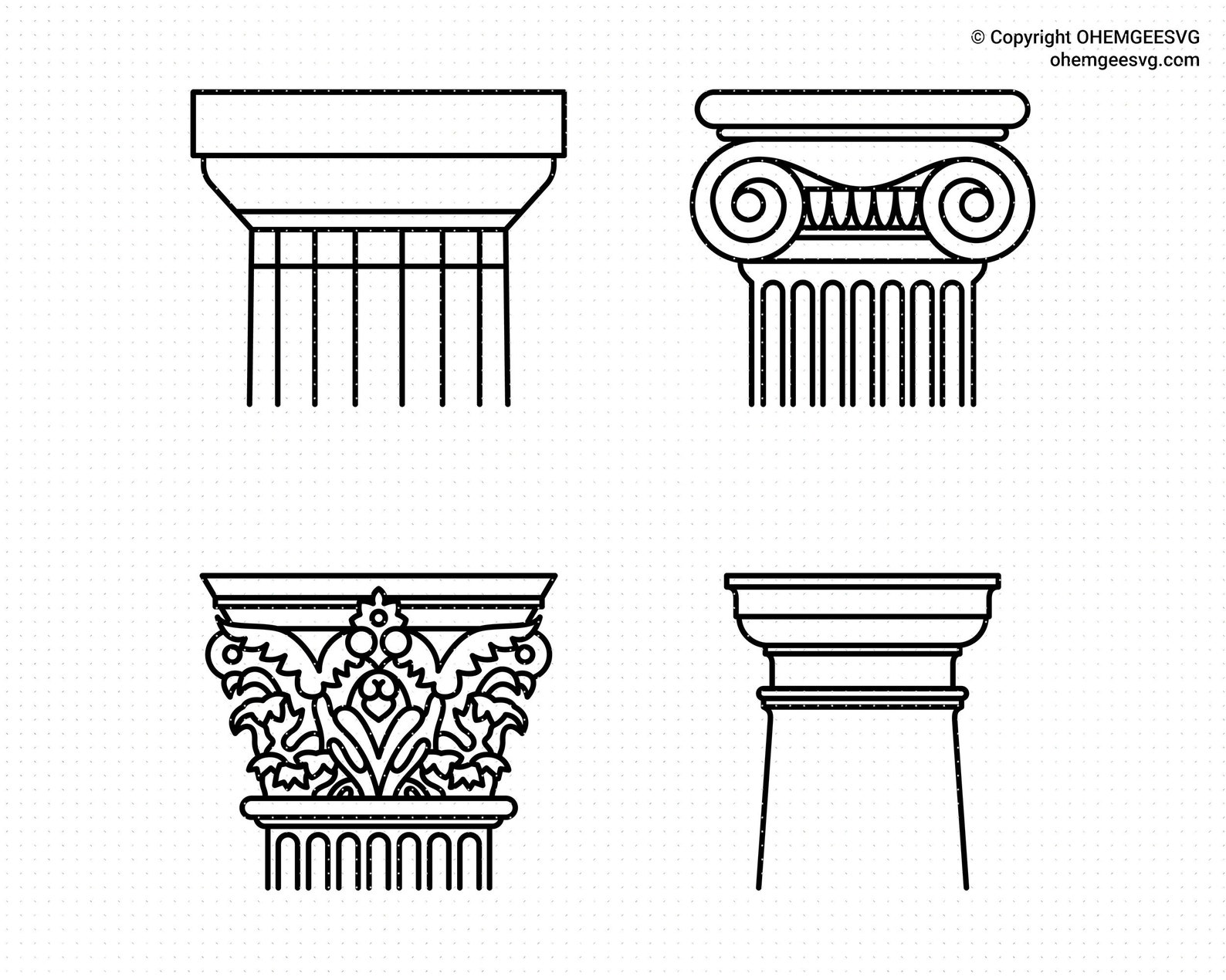 Column Svg Columns Png Architectural Columns Clipart Greek - Etsy
