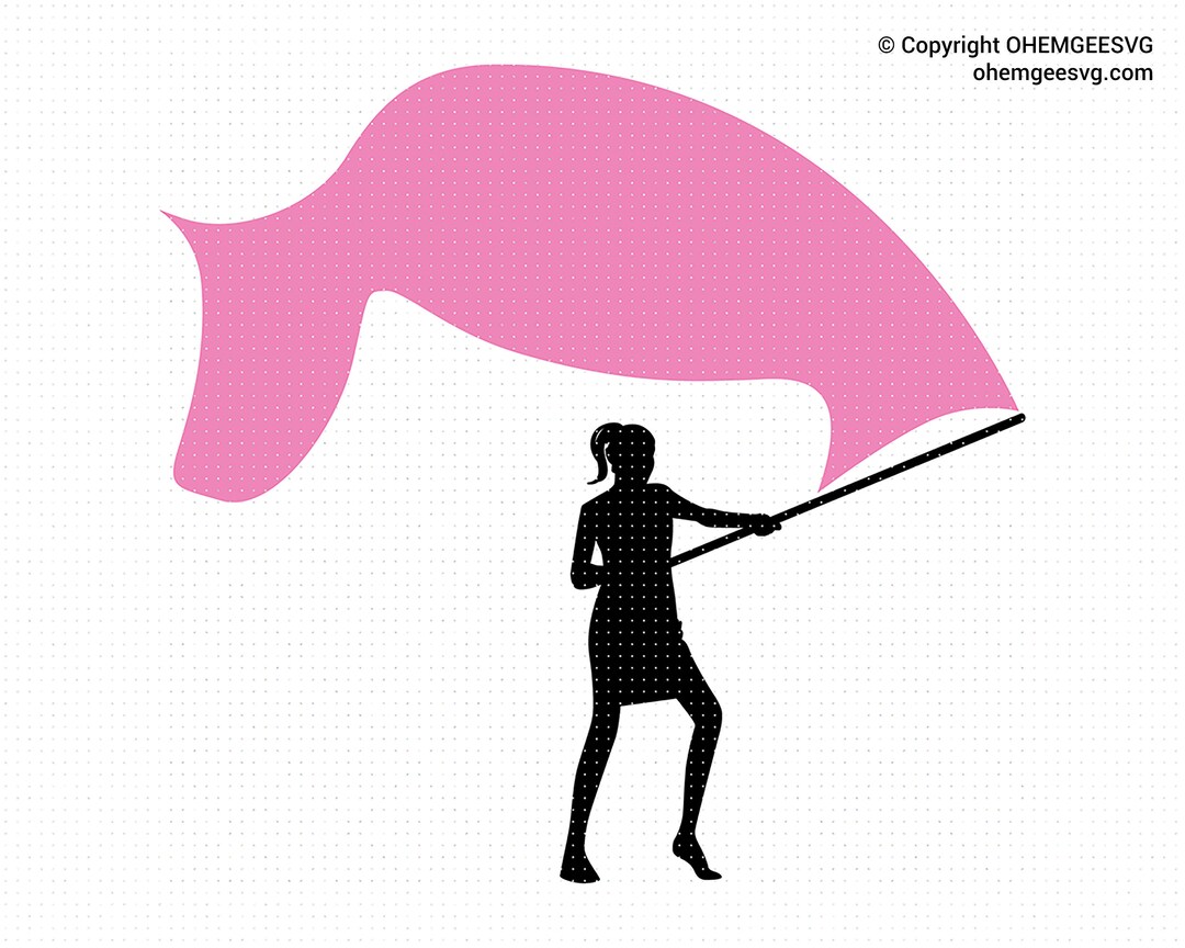 Woman Waving a Flag Saved in Svg and Png Files, Female Waves Flag Png ...