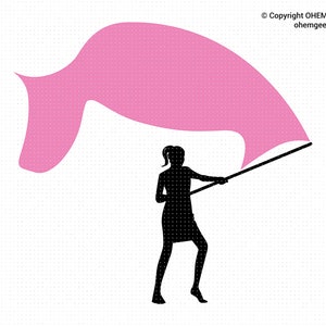 Woman Waving a Flag Saved in Svg and Png Files, Female Waves Flag Png ...