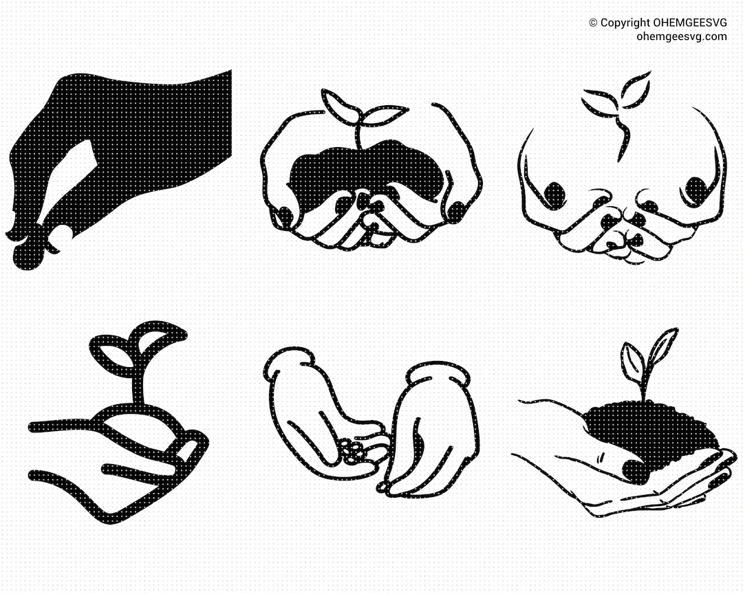 Hands Planting Seeds SVG, Holding Seedling Svg, Soil Png, Hand Sign ...