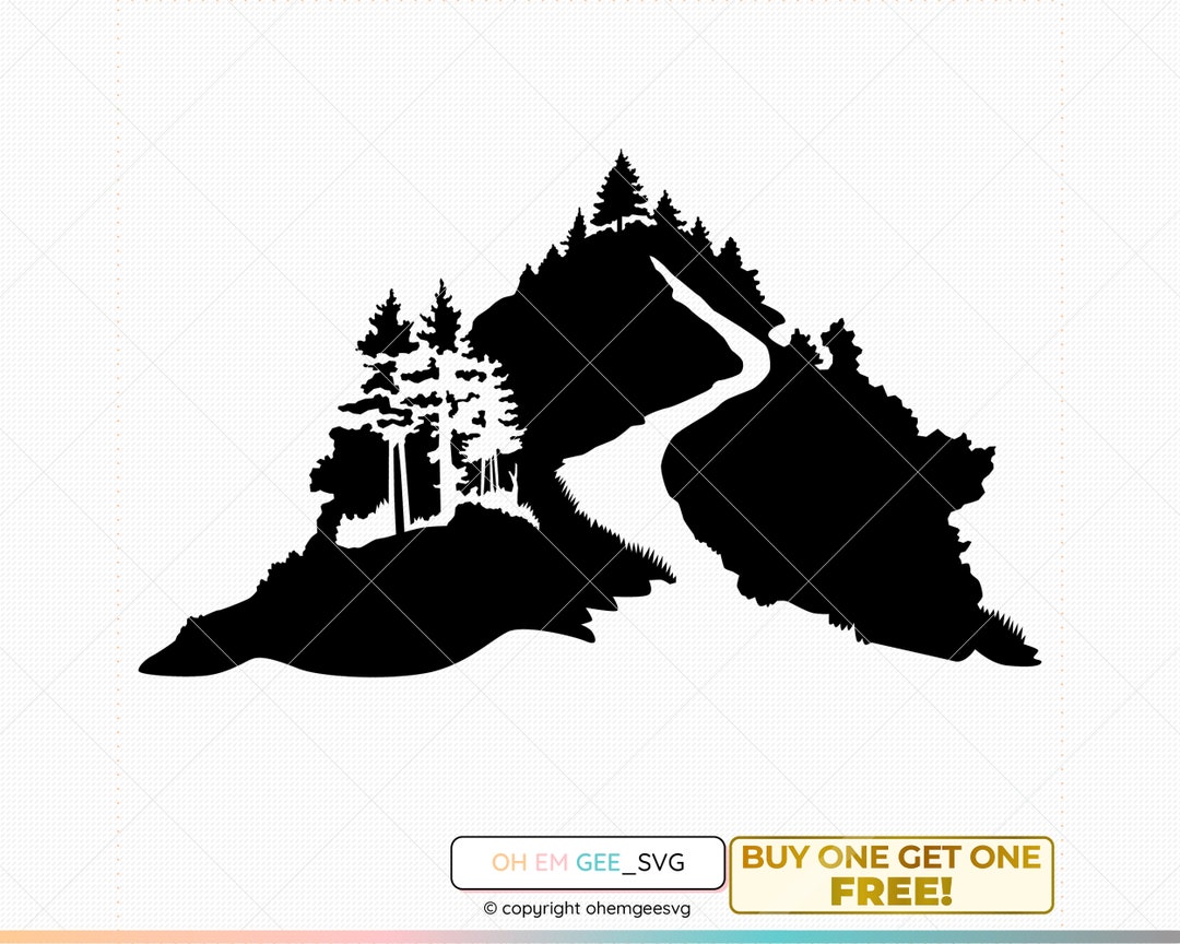 Mountain Trail Svg, Mountain Clipart, Hiking Png, Camping Dxf, Nature ...
