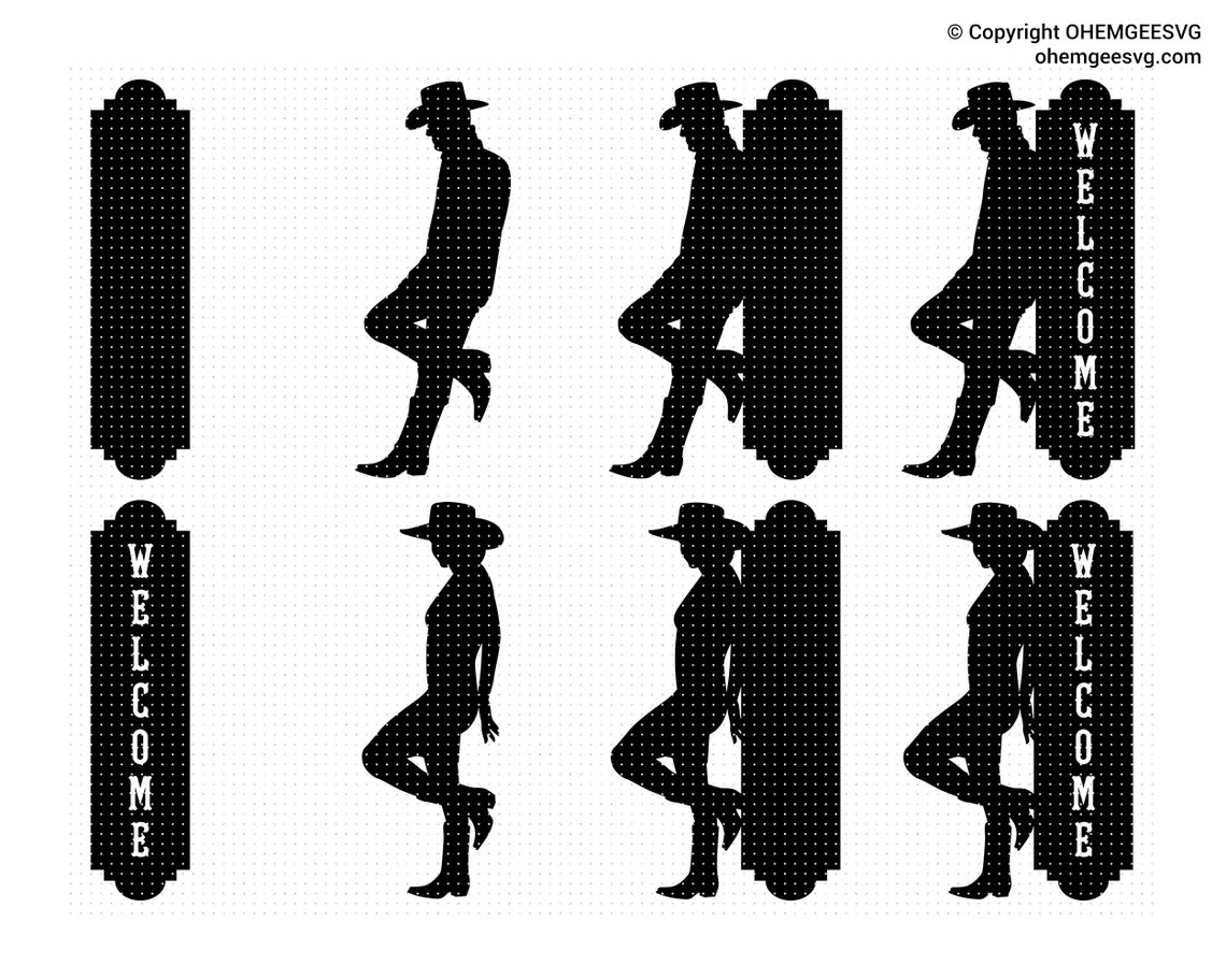 Leaning on a Sign Svg Leaning Cowboy Svg Leaning Cowgirl | Etsy