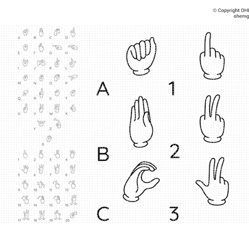 ASL Alphabet Bundle SVG Sign Language Clipart Cut File - Etsy