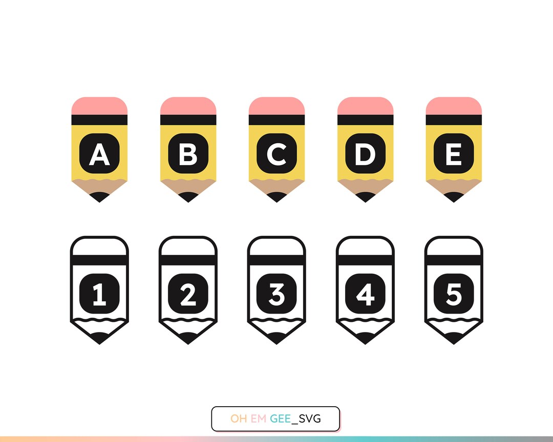 Pencil Alphabet Svg, Pencil Letters Png, Pencil Numbers Clipart, School ...