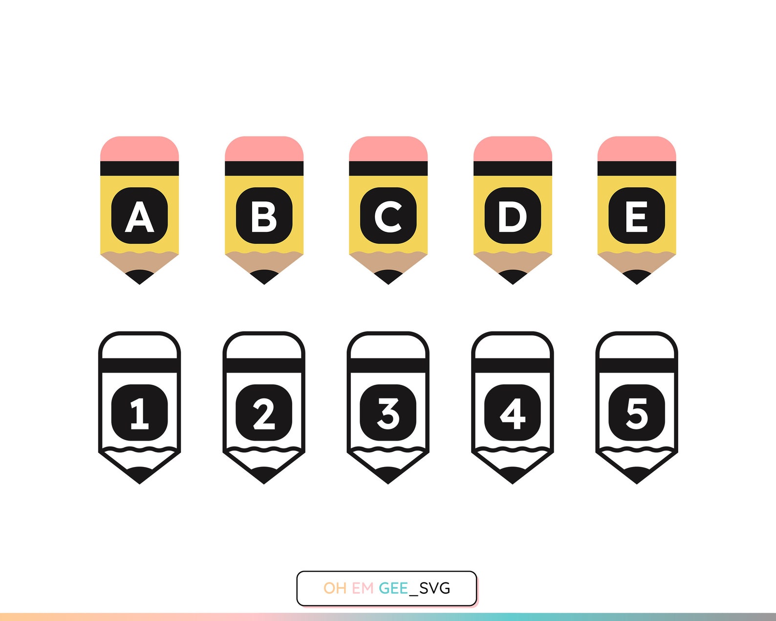 Pencil Alphabet Svg, Pencil Letters Png, Pencil Numbers Clipart, School ...