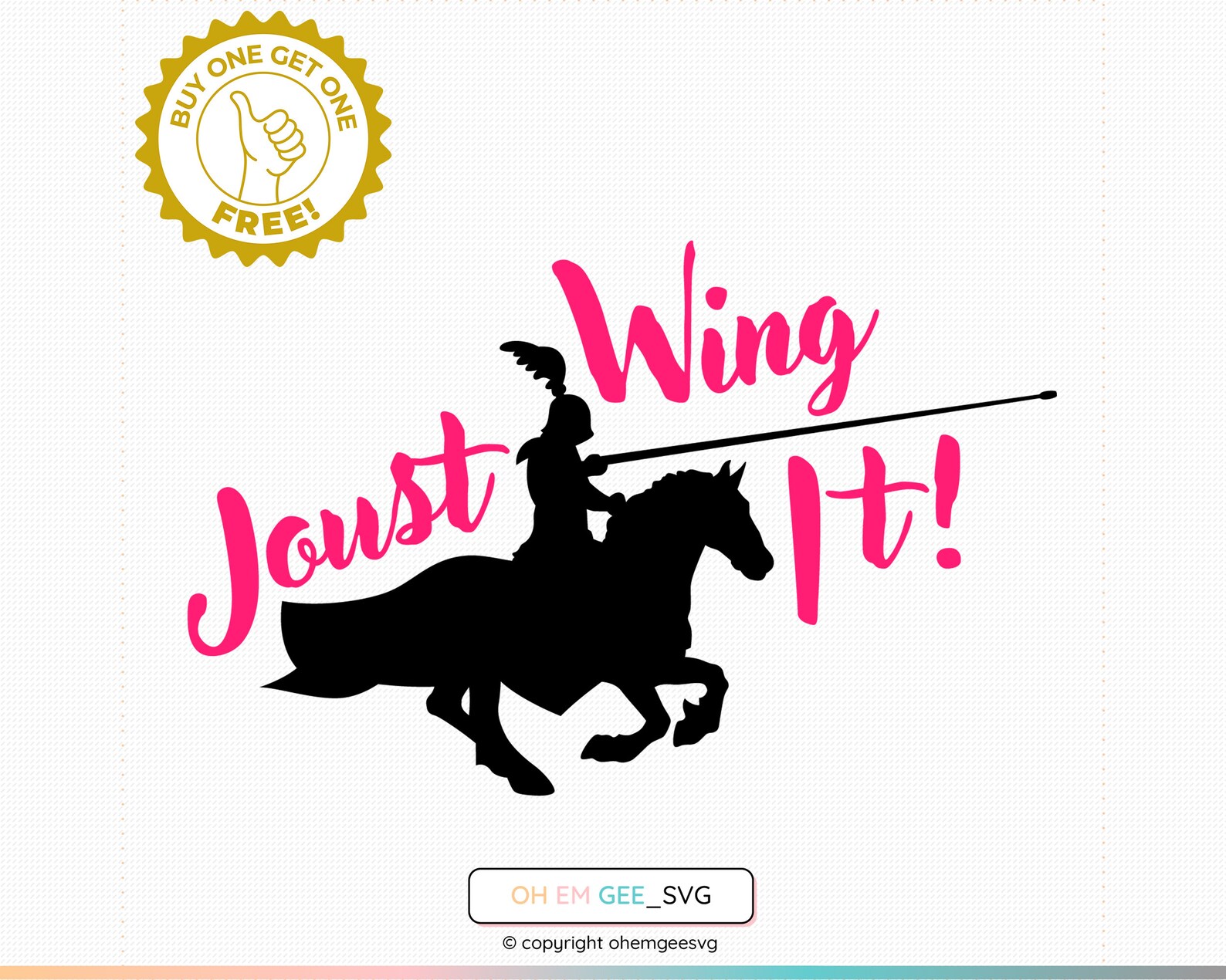 Joust Wing It! Saved in Svg and Png Files, Motivational Quote Clipart ...