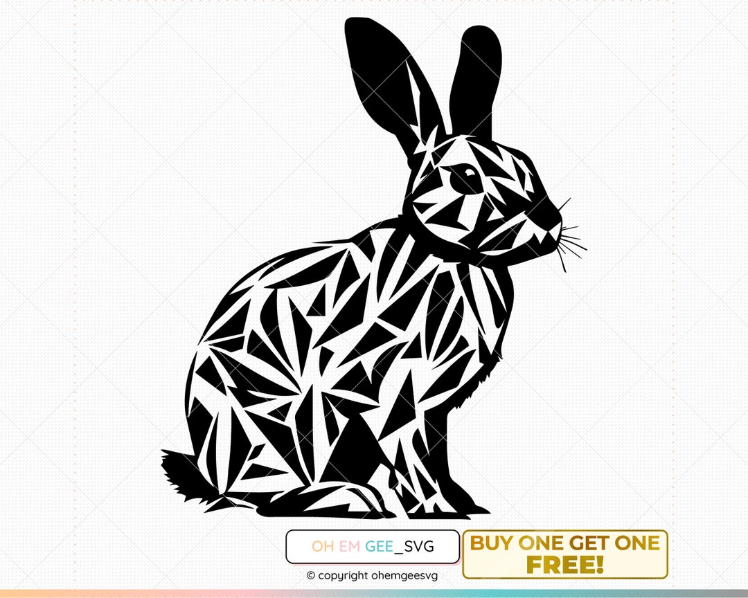 Rabbit Svg, Bunny Clipart, Abstract Rabbit Png, Geometric Bunny Dxf ...