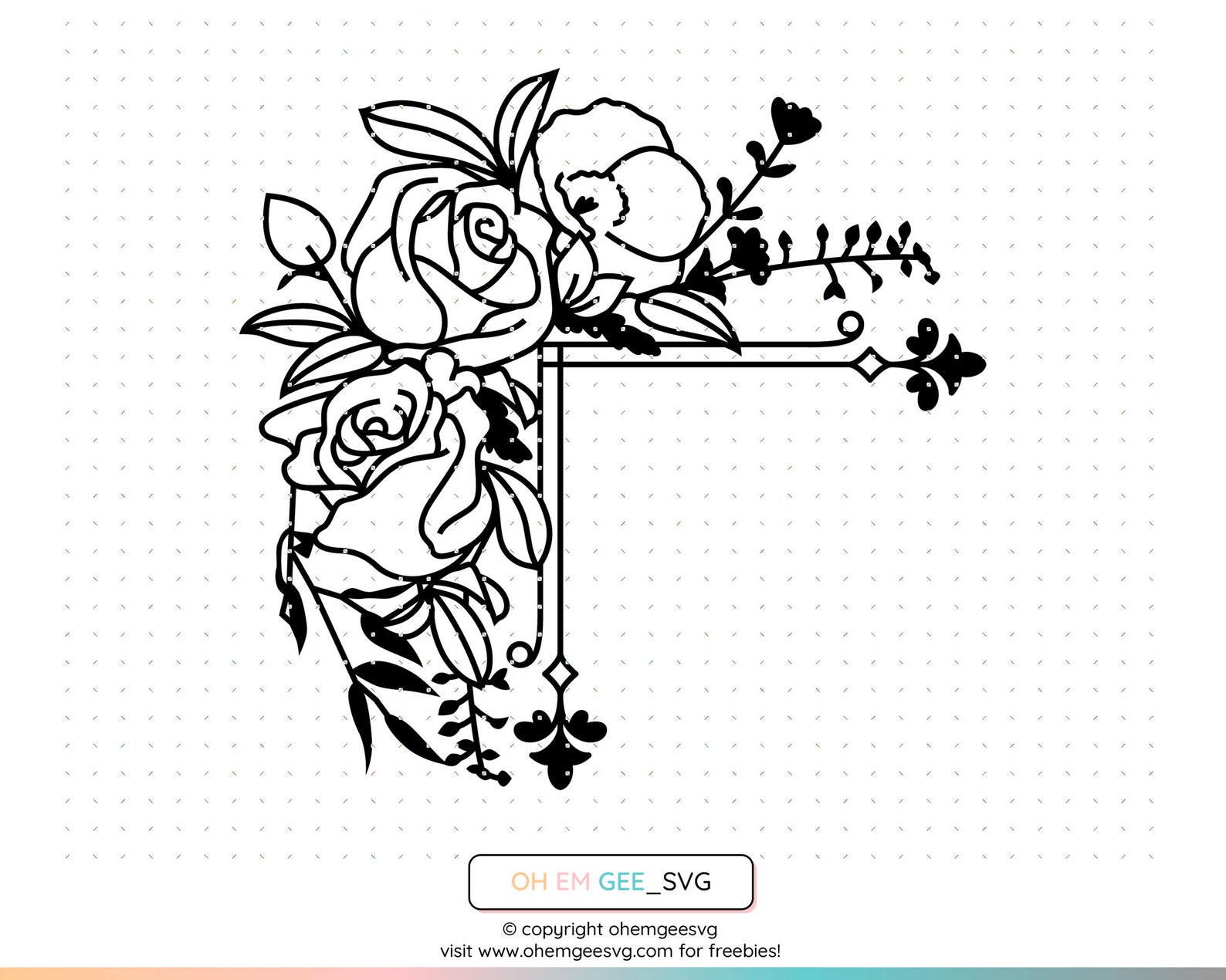 Floral Corner Border Svg Flower Page Decoration Png Floral - Etsy