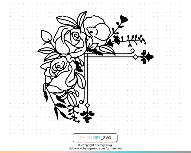 Floral Corner Border Svg Flower Page Decoration Png Floral - Etsy