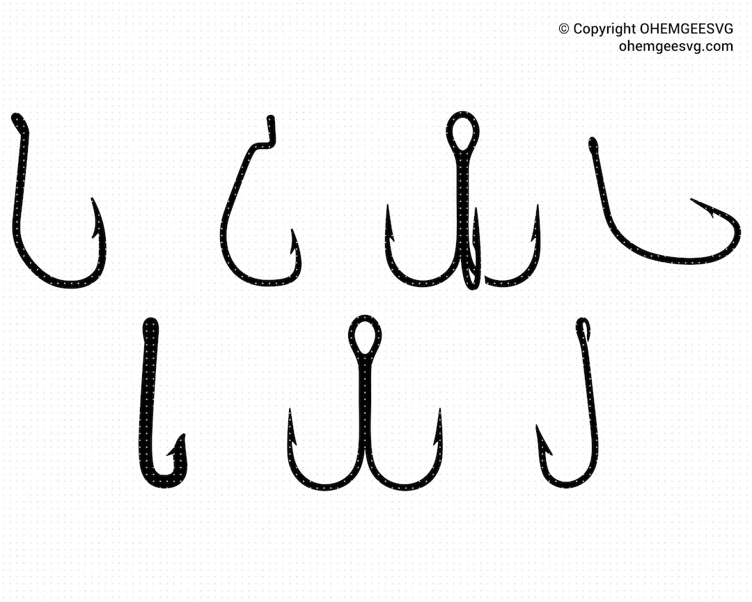 Fish Hook SVG Bundle, Fish Hook Svg, Fishing Hook Svg, Eps, Png, Dxf ...