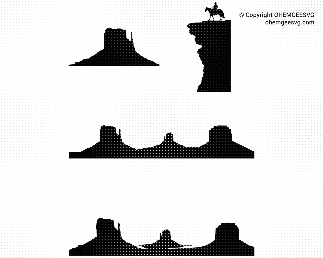 Monument Valley Svg, Arizona Svg, Utah Svg, Desert Svg, Cowboy on a ...