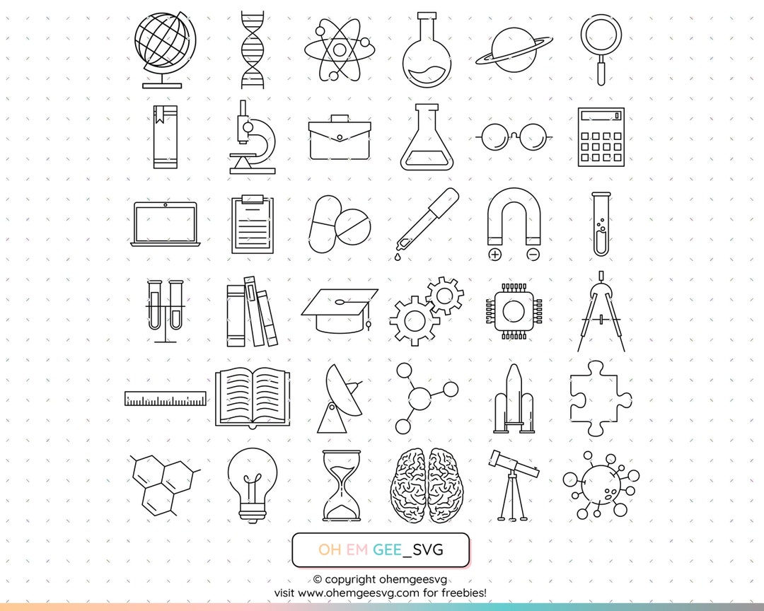 Science Icons SVG Bundle, Science Icons, Science Png, Education Clipart ...