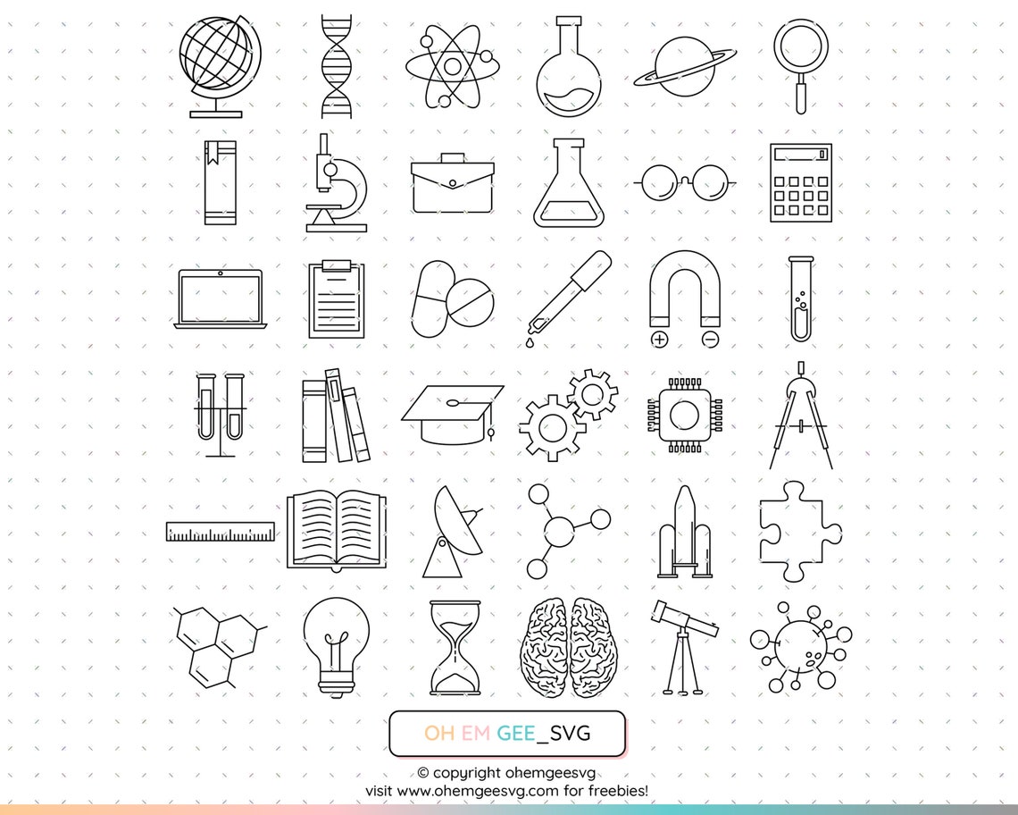 Science Icons SVG Bundle Science Icons Science Png | Etsy