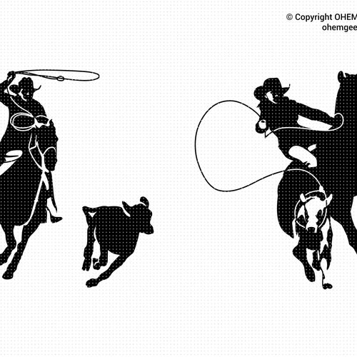 Rodeo Svg Calf Roping Png Calf Roper Clipart Rodeo Dxf | Etsy