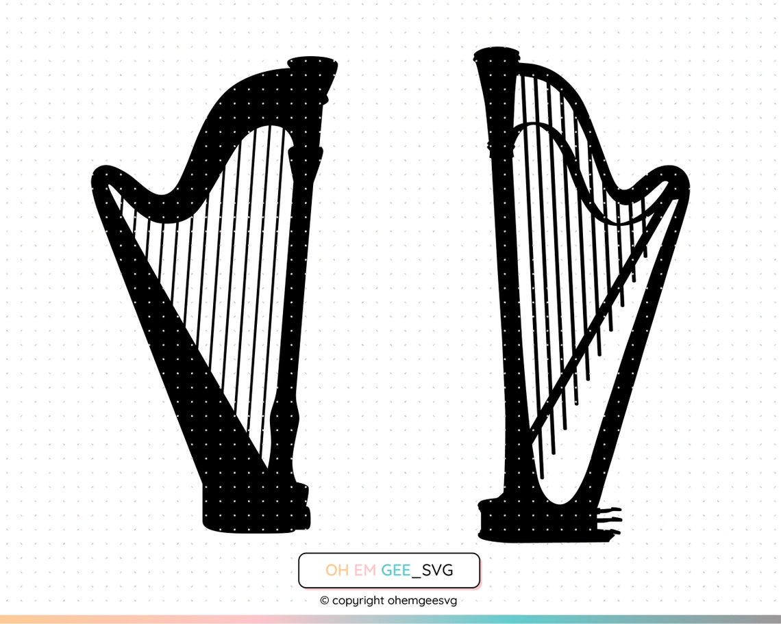 Harp Svg Harp Png Harp Clipart Harp Dxf Harp Eps Harp - Etsy