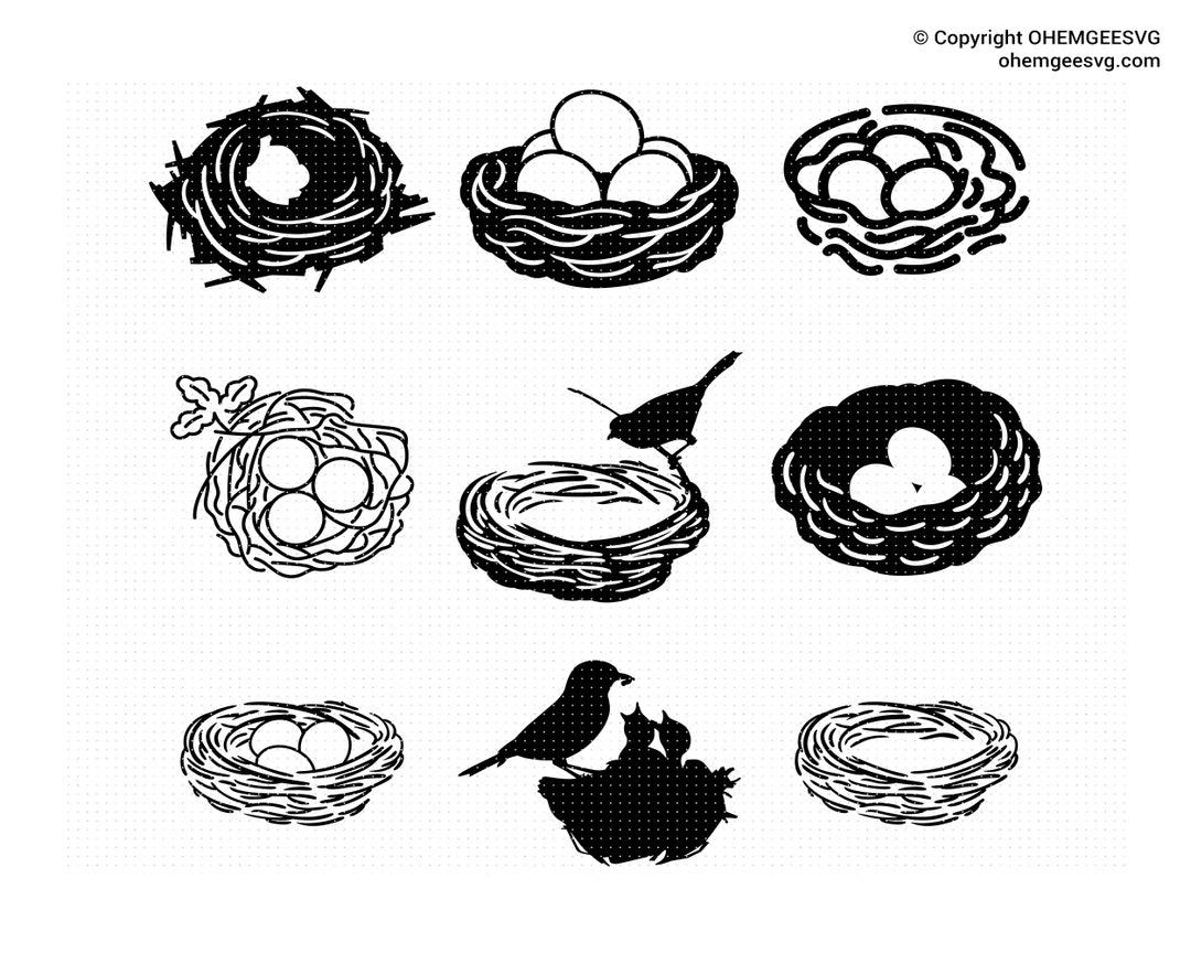 Bird's Nest SVG Bundle, Bird's Eggs Svg, Nest Png, Bird's Nest Clipart ...