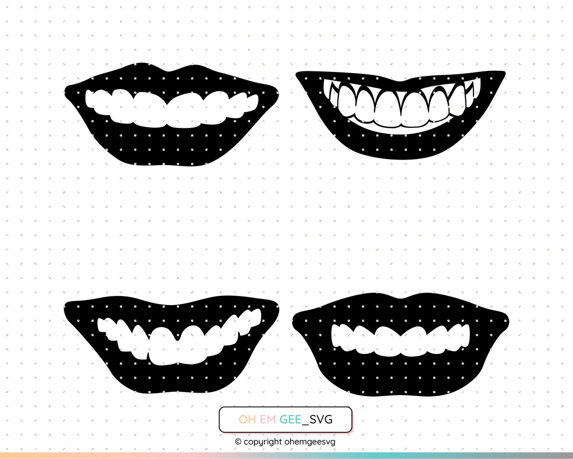 Smile Svg Smiling Teeth Png Teeth Clipart Smiling Dxf - Etsy